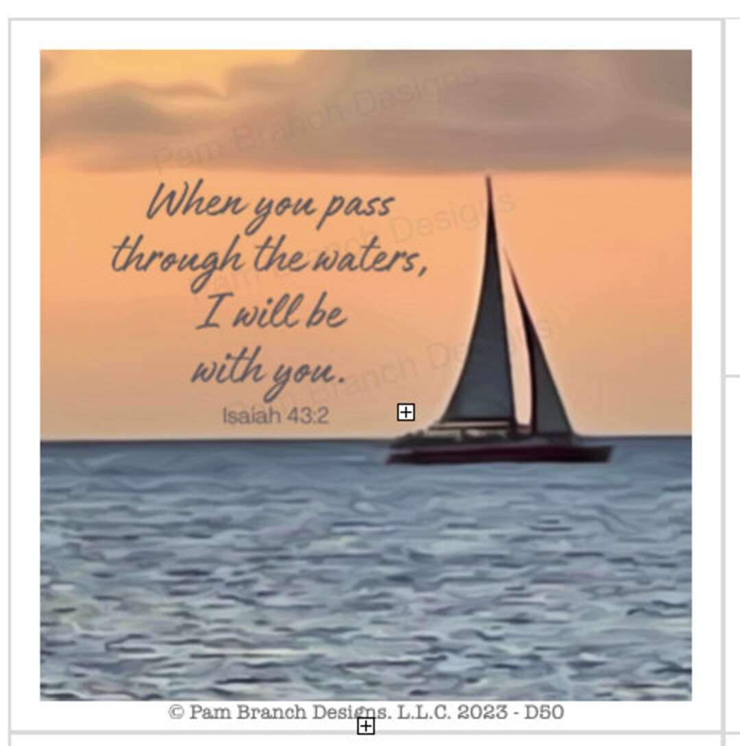 Rice Paper With Bible Verse, when You Pass Through the Waters, I Will ...