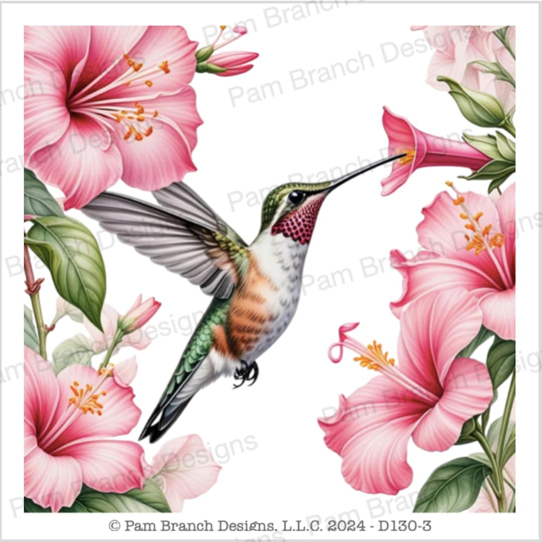 Decoupage Hummingbird Rice Paper Variety Pack, 4 Styles With Flowers ...