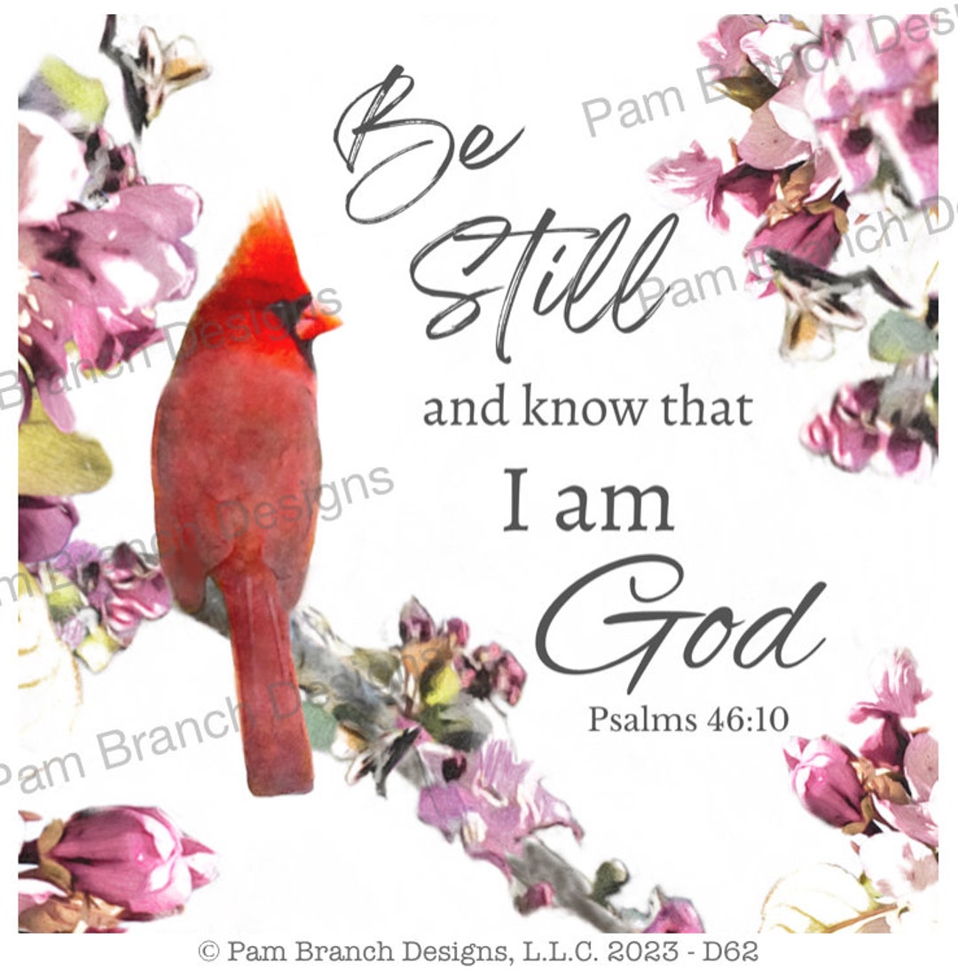Cardinal and Purple Flowers - "be Still" - Decoupage Sheet, D62 - Etsy