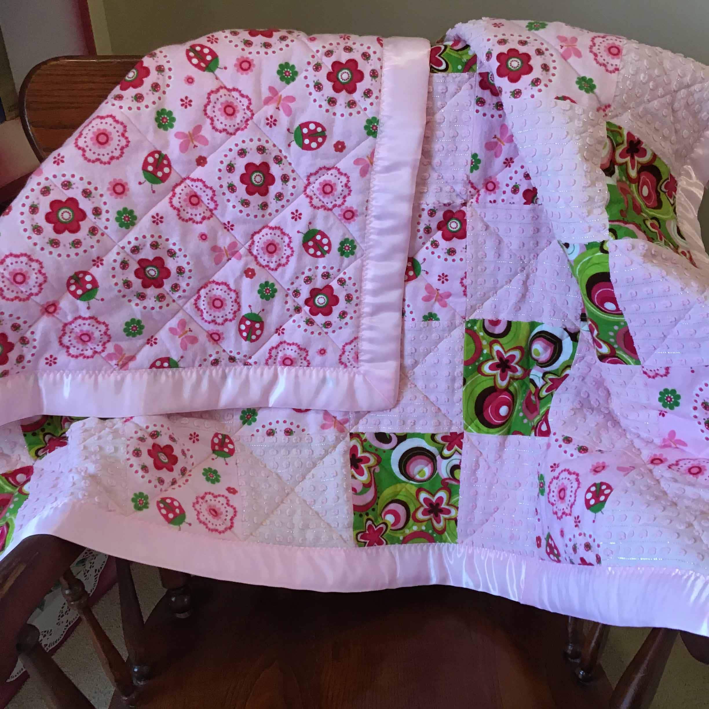 Pink Patchwork Baby Quilt - Etsy