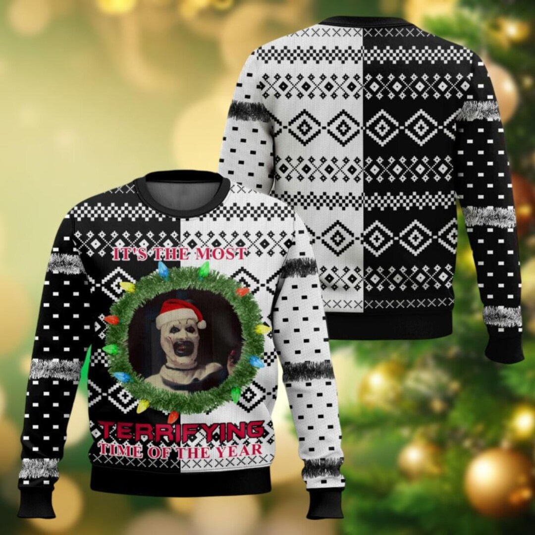 Terrifier Art el suéter feo de Navidad del payaso, suéter de Navidad de ...
