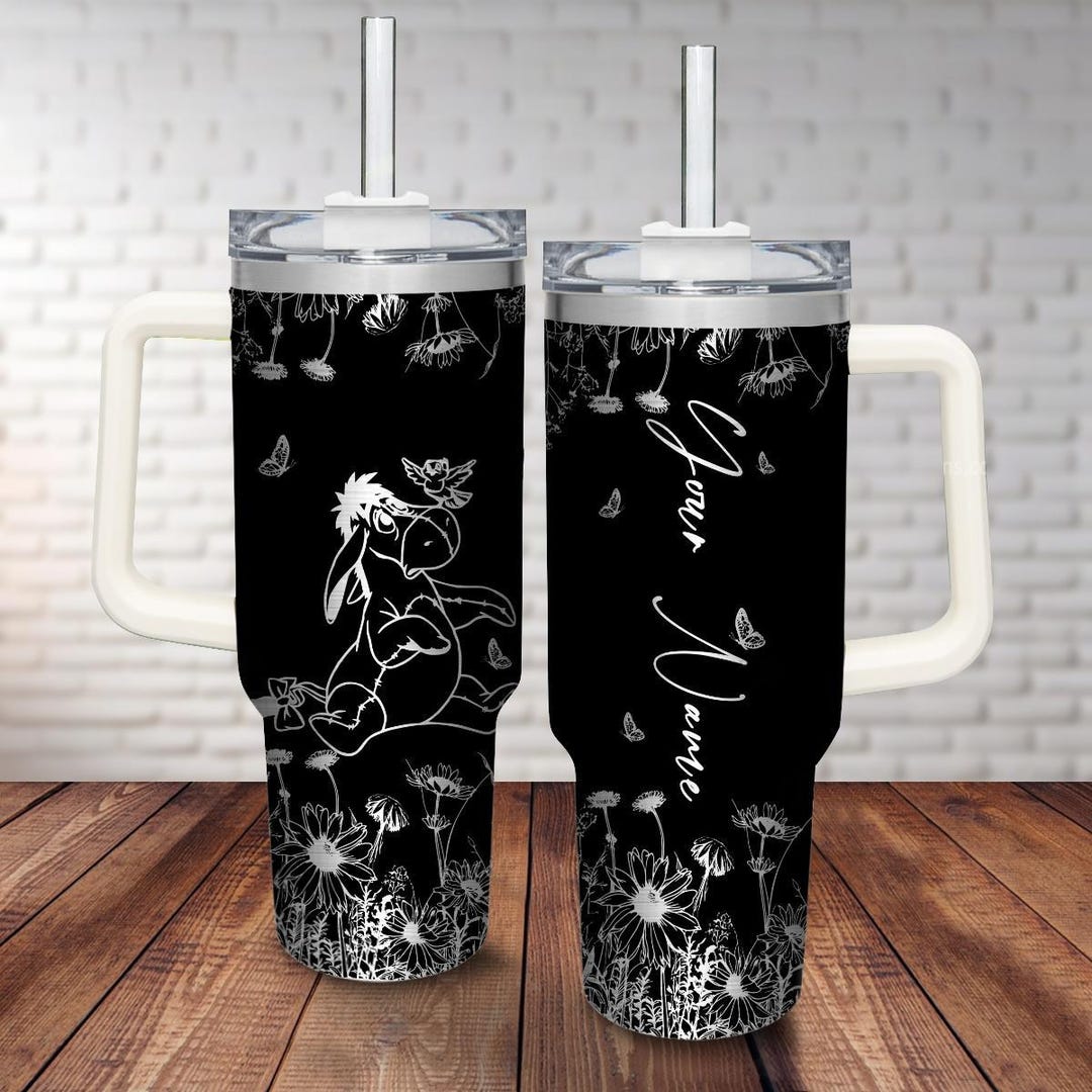 Custom Name Eeyore Laser Engraved Tumbler 40oz, Disney Winnie the Pooh ...