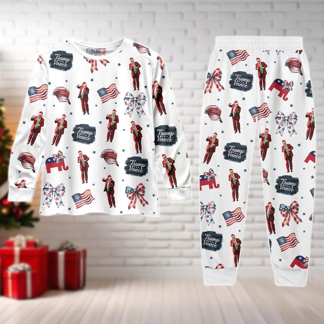 Funny Donald Trump Dancing Long Sleeve Pajamas Set, Make America Great ...