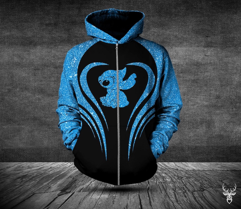 Stitch Hoodie and Legging, Stitch Glitter Faux Hoodie, Cartoon Womens ...