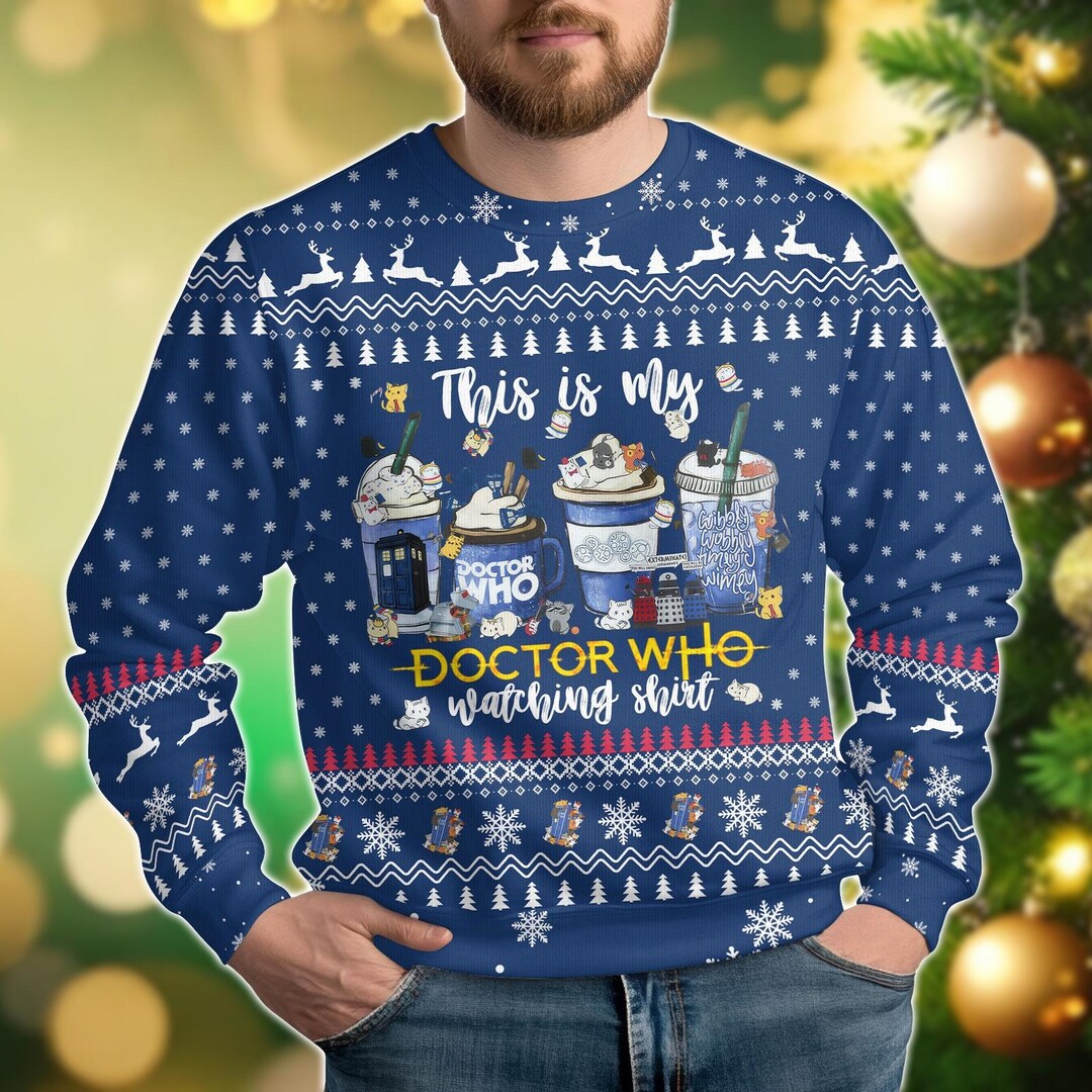 Doctor Who Christmas Ugly Sweater, Tardis Police Box Xmas Shirt ...