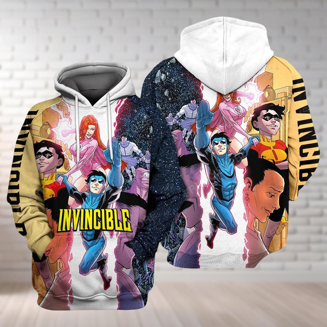 Invincible 3D Hoodie, Invincible Mark Superhero Pullover Hoodie, Comic ...