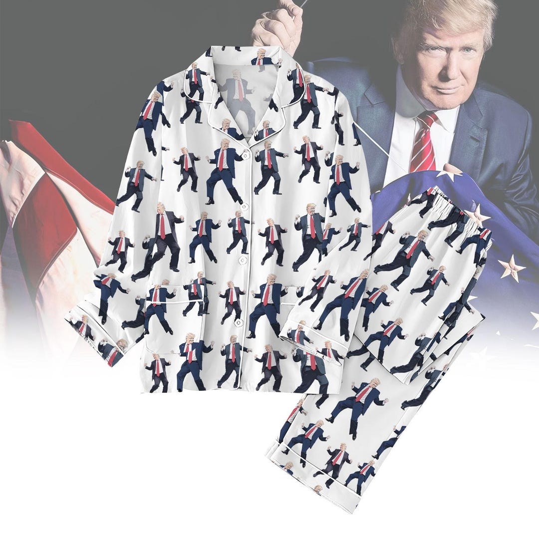 Trump Pajamas Set, Trump 45 47 President Sleepwear, Holiday Pajamas ...