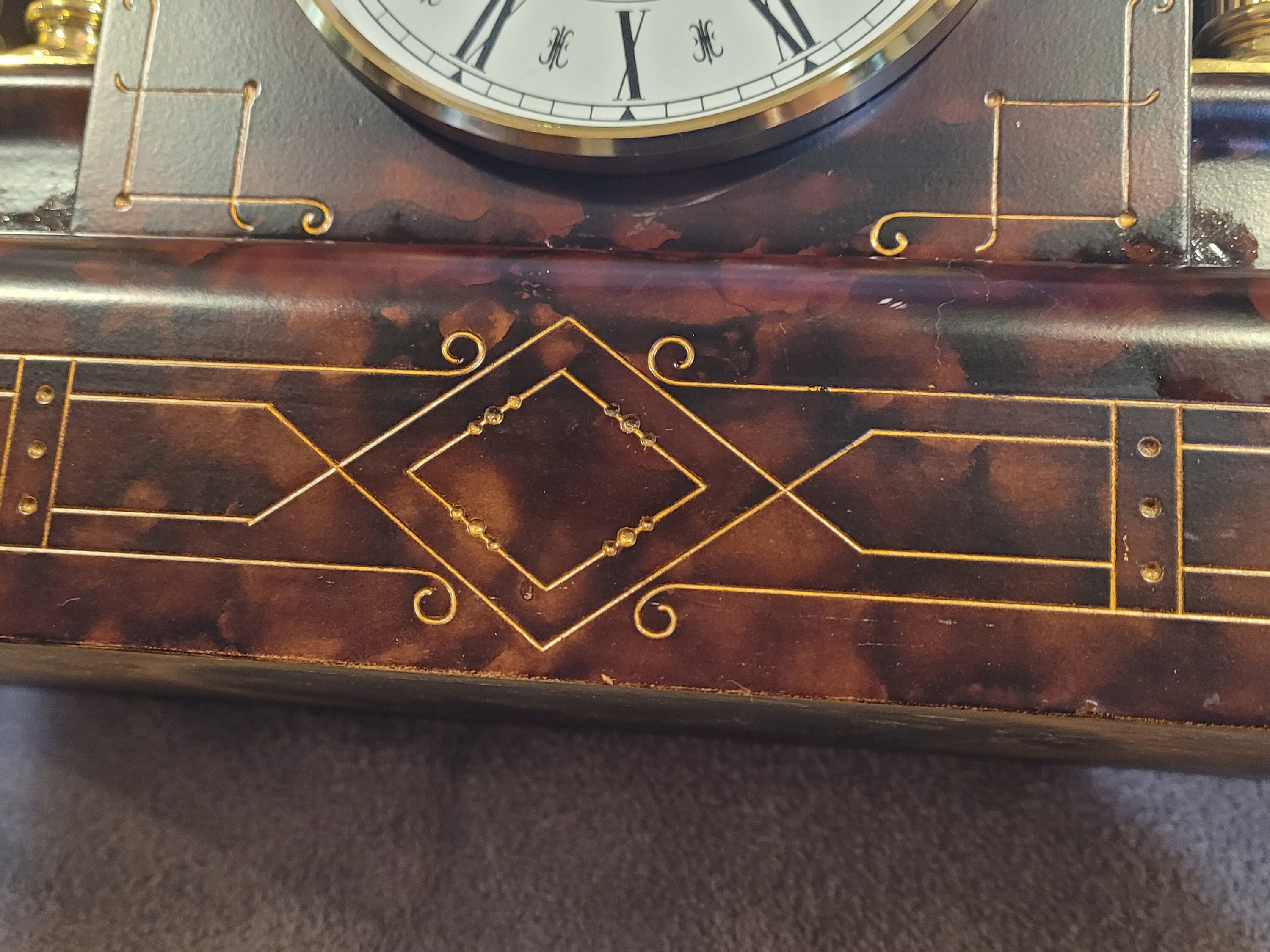 REPRODUCTION Luxury Adamantine Mantle Clock Circa 1900's Traditional ...