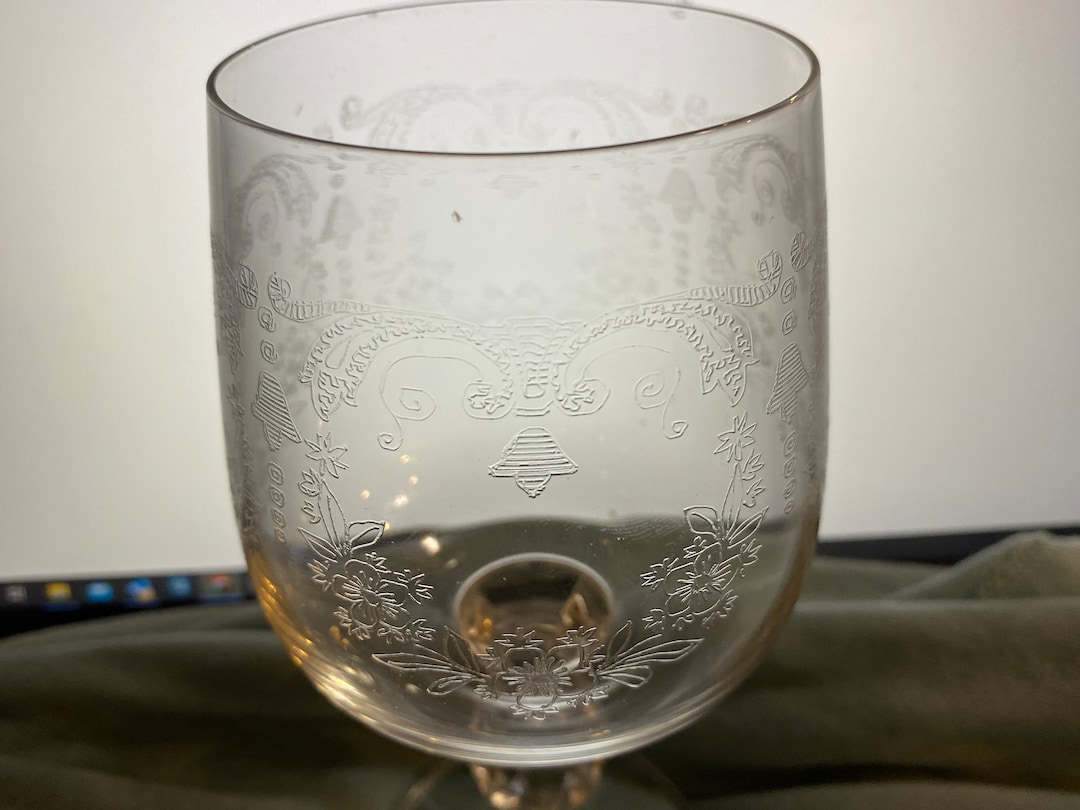 Set of 6 Vintage Bohemia Cut Crystal Water Goblets in Cascade Pattern ...