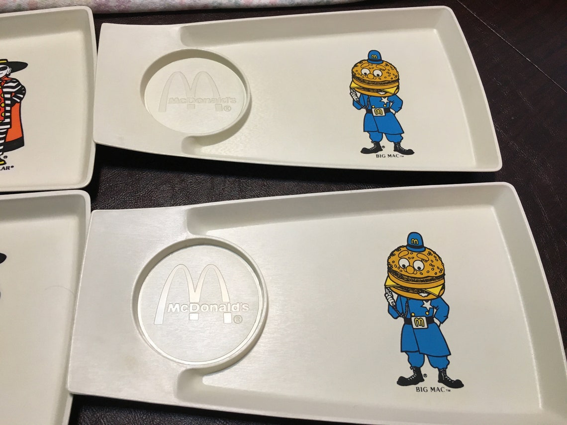 Vintage 1970's NEAR MINT Mcdonalds Happy Meal Serving Trays Set of 7 ...