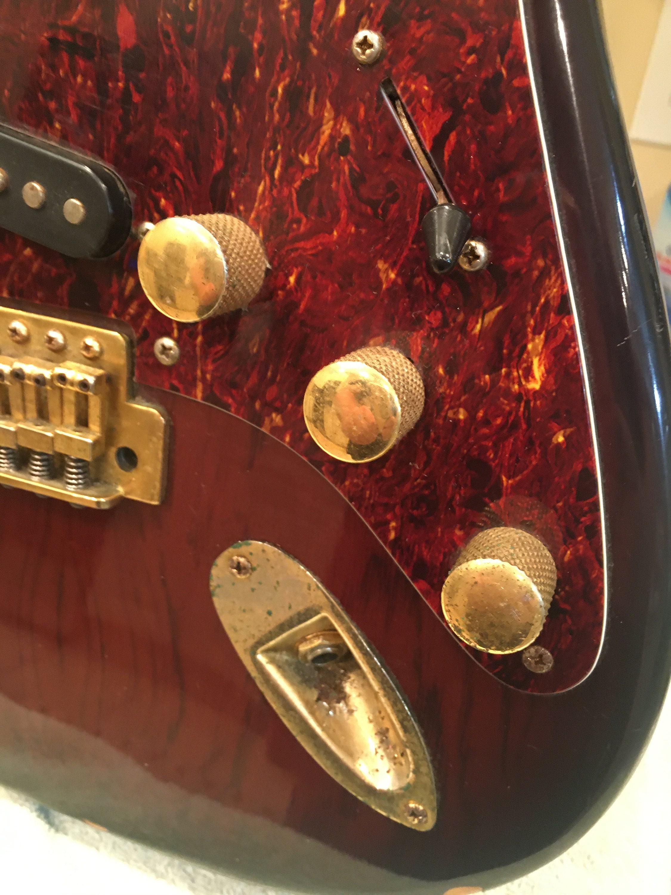 Vintage 1980s Lotus Red on Red Solid-body SRV Sunburst 6-string ...