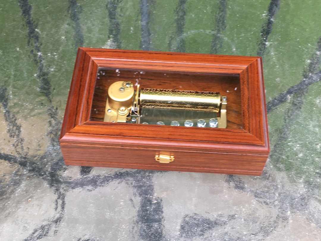 New Old Stock Sankyo 50 NOTE ORPHEUS Music Box. Sealed Enclosed Cherry ...