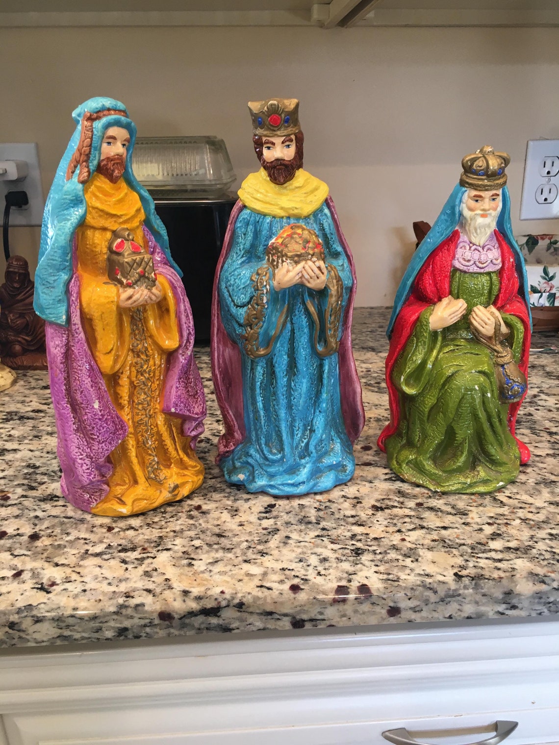 1960's Vintage NATIVITY SET - Japan - Paper Mache" 3 Piece Set With ...
