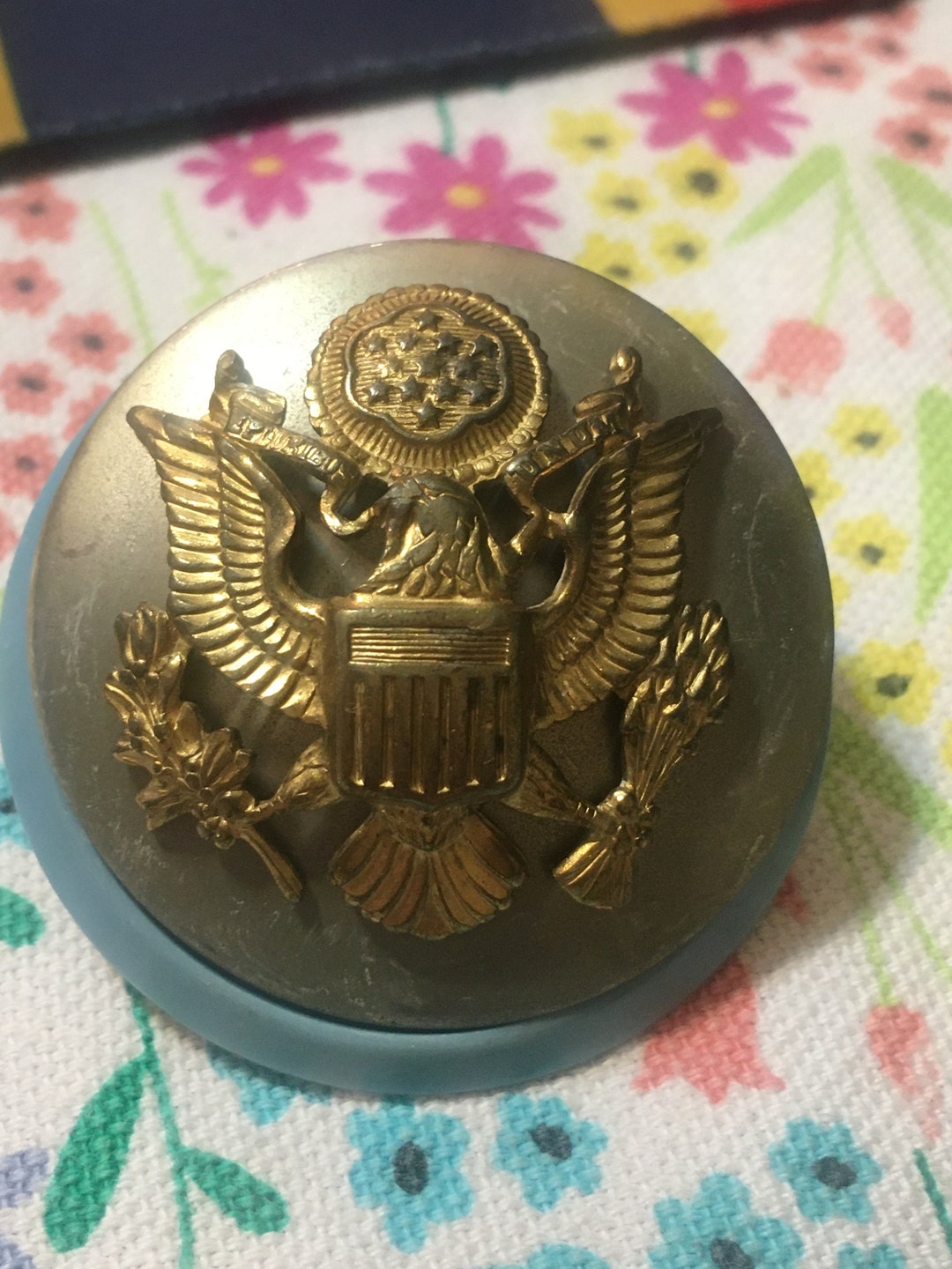 Ww2 World War Ii Us Soldier Visor Cap GOLD PIN / BADGE Hat Army Air ...