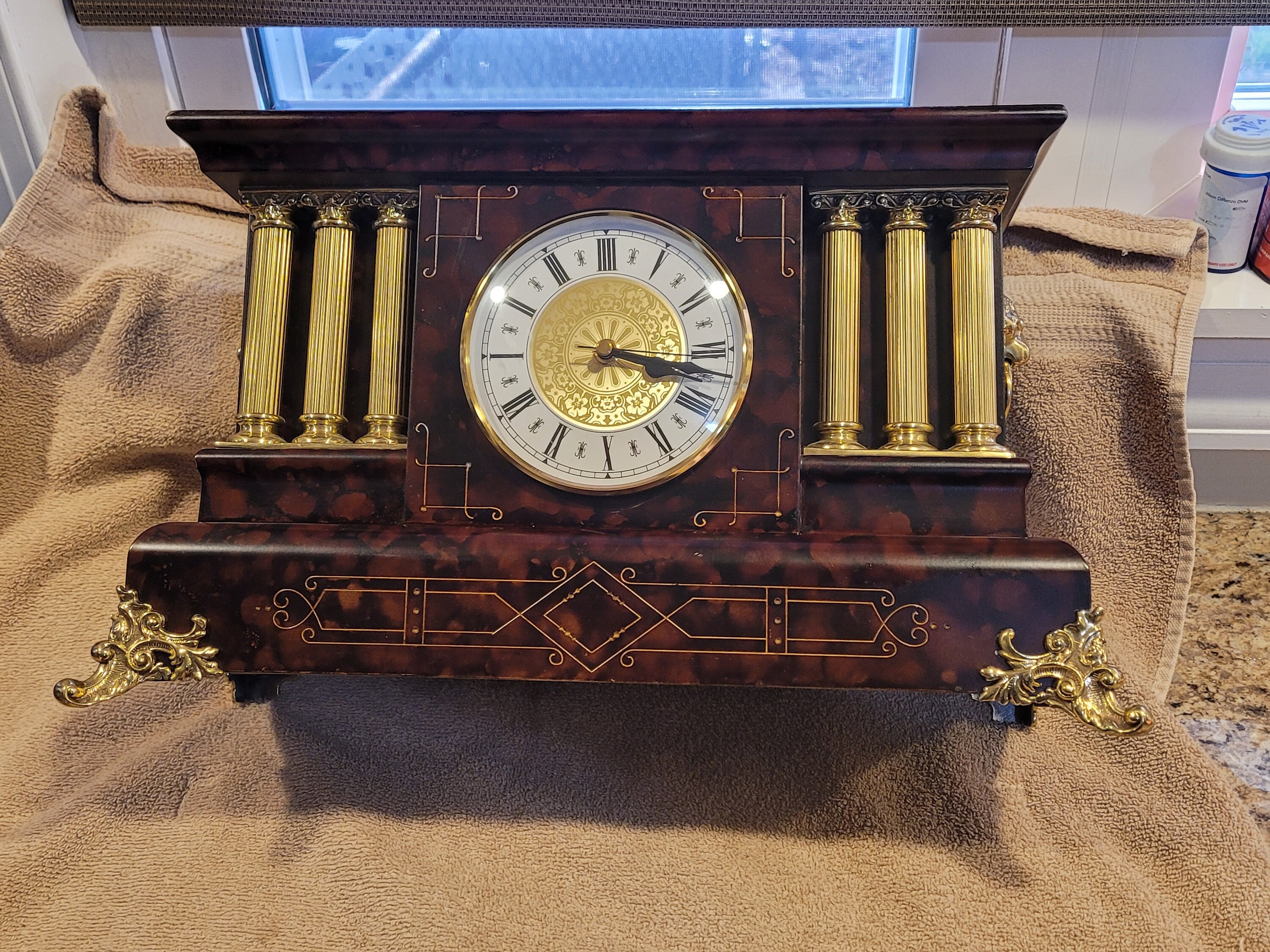 REPRODUCTION Luxury Adamantine Mantle Clock Circa 1900's Traditional ...