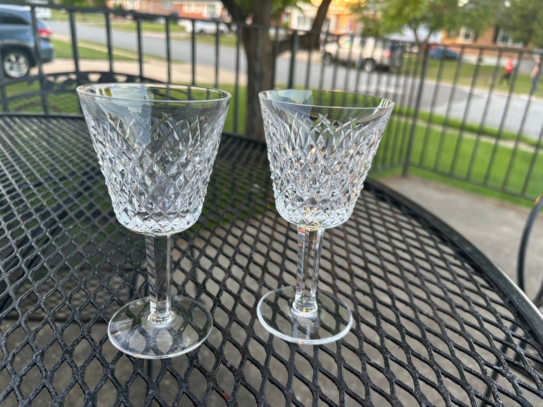 Set of 2 Waterford Crystal ALANA Pattern 7 10 Oz. Water/wine Goblets ...