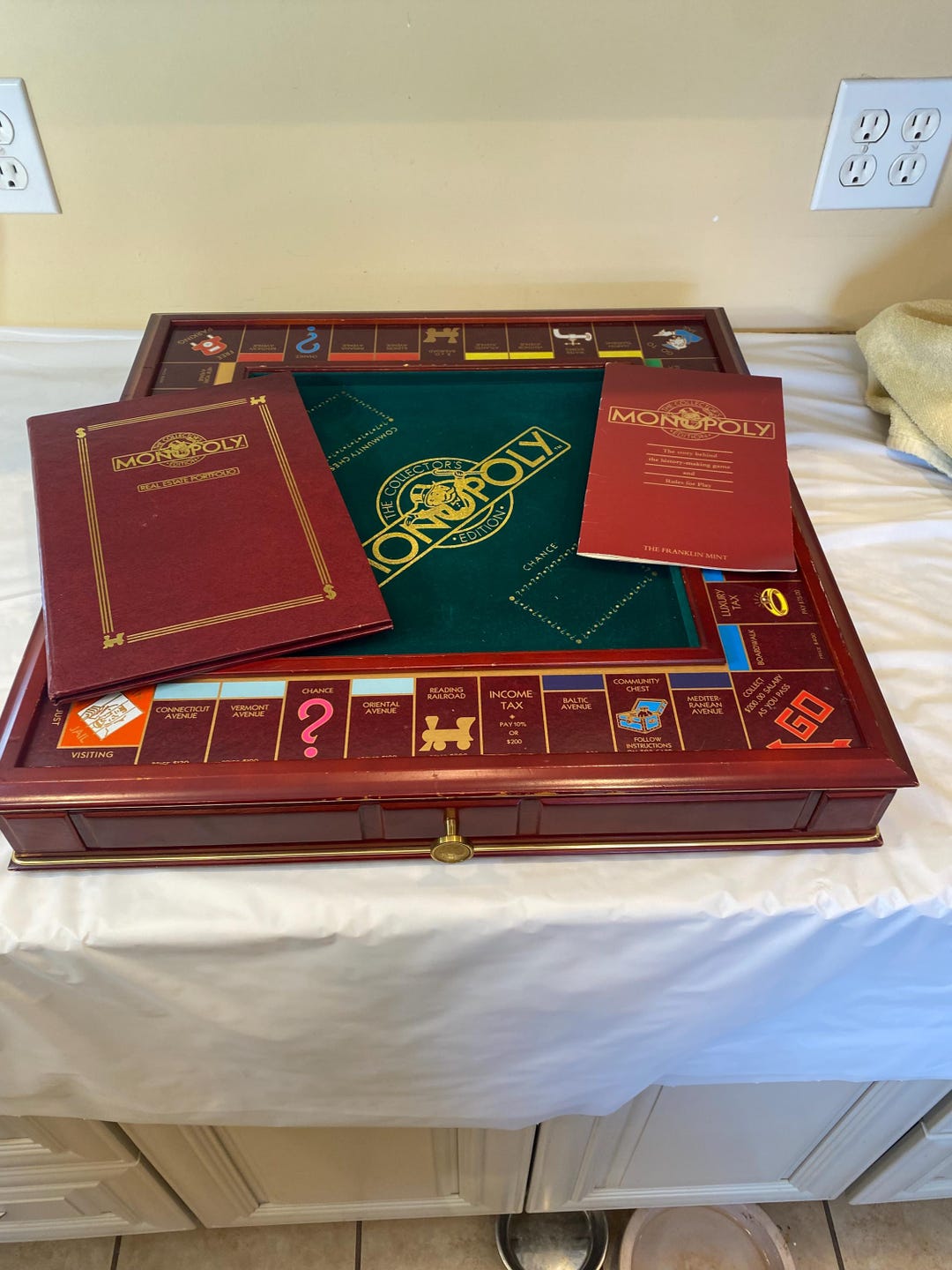 Vintage FRANKLIN MINT MONOPOLY Board Game, Collectors Edition 1991 ...