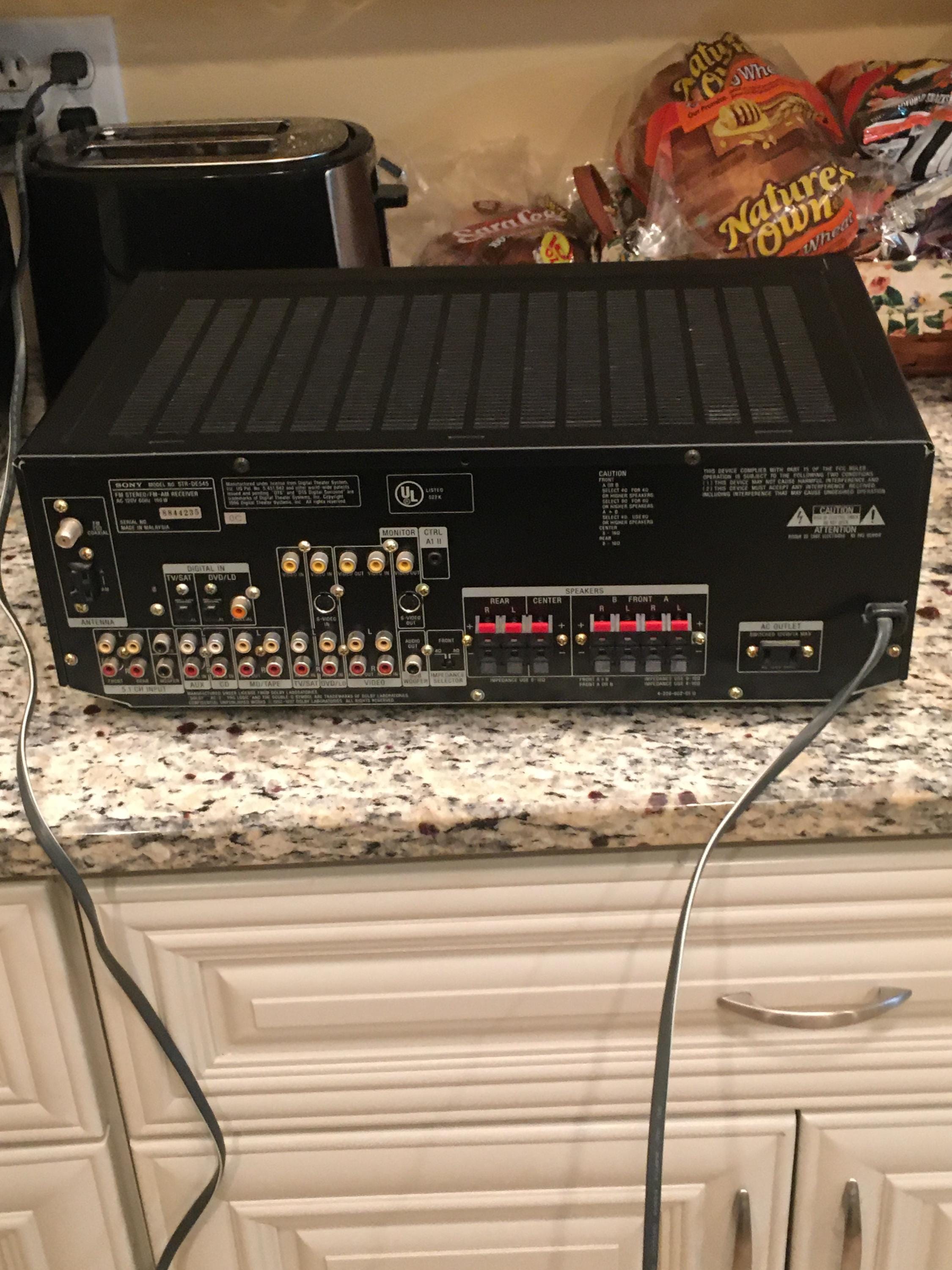 SONY A/V RECEIVER STR-DE545 5.1 Channel Surround Sound Receiver Am Fm ...