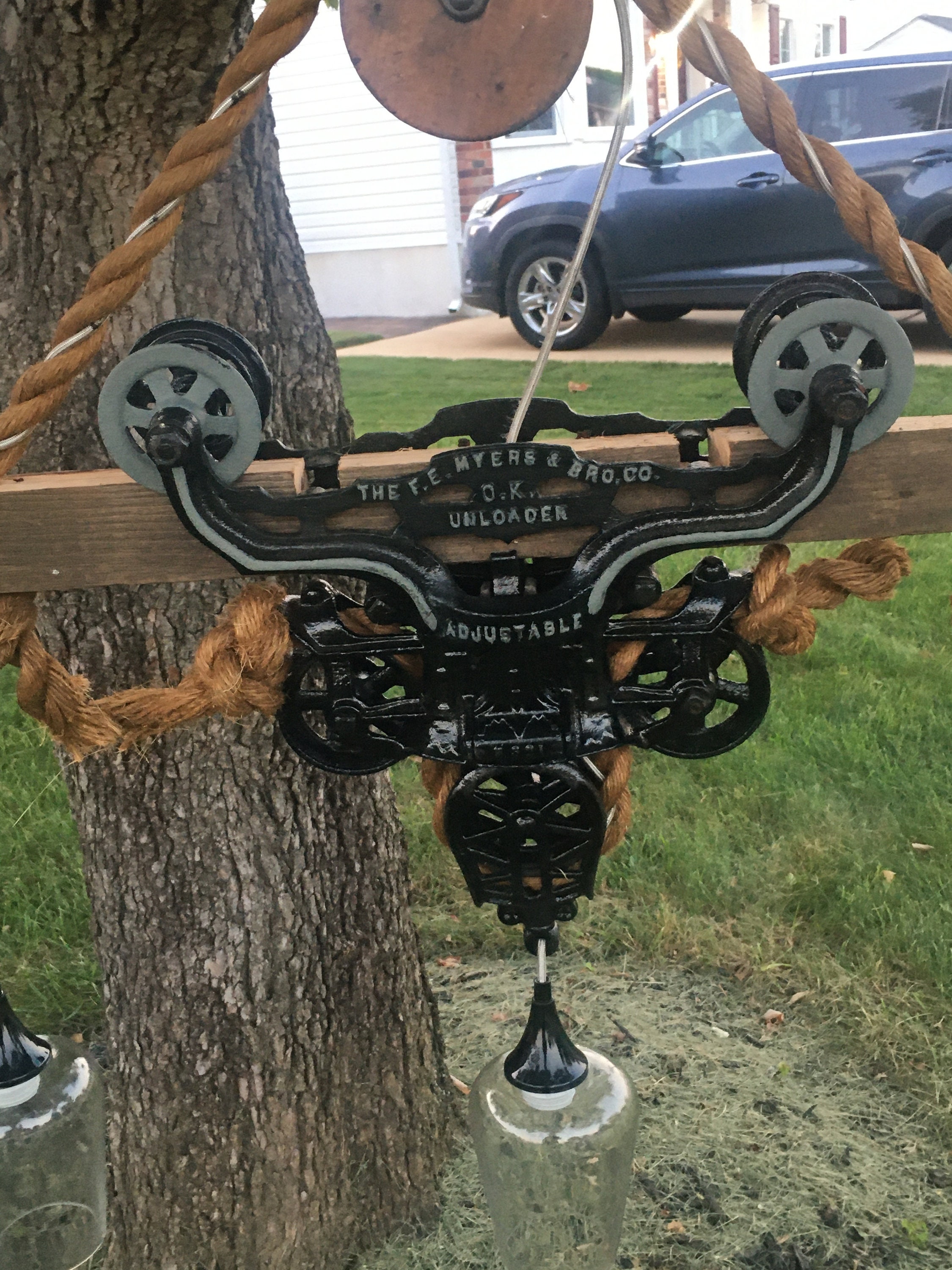 Antique RUSTIC FARMHOUSE Hay Trolley Chandelier Industrial, Kitchen ...