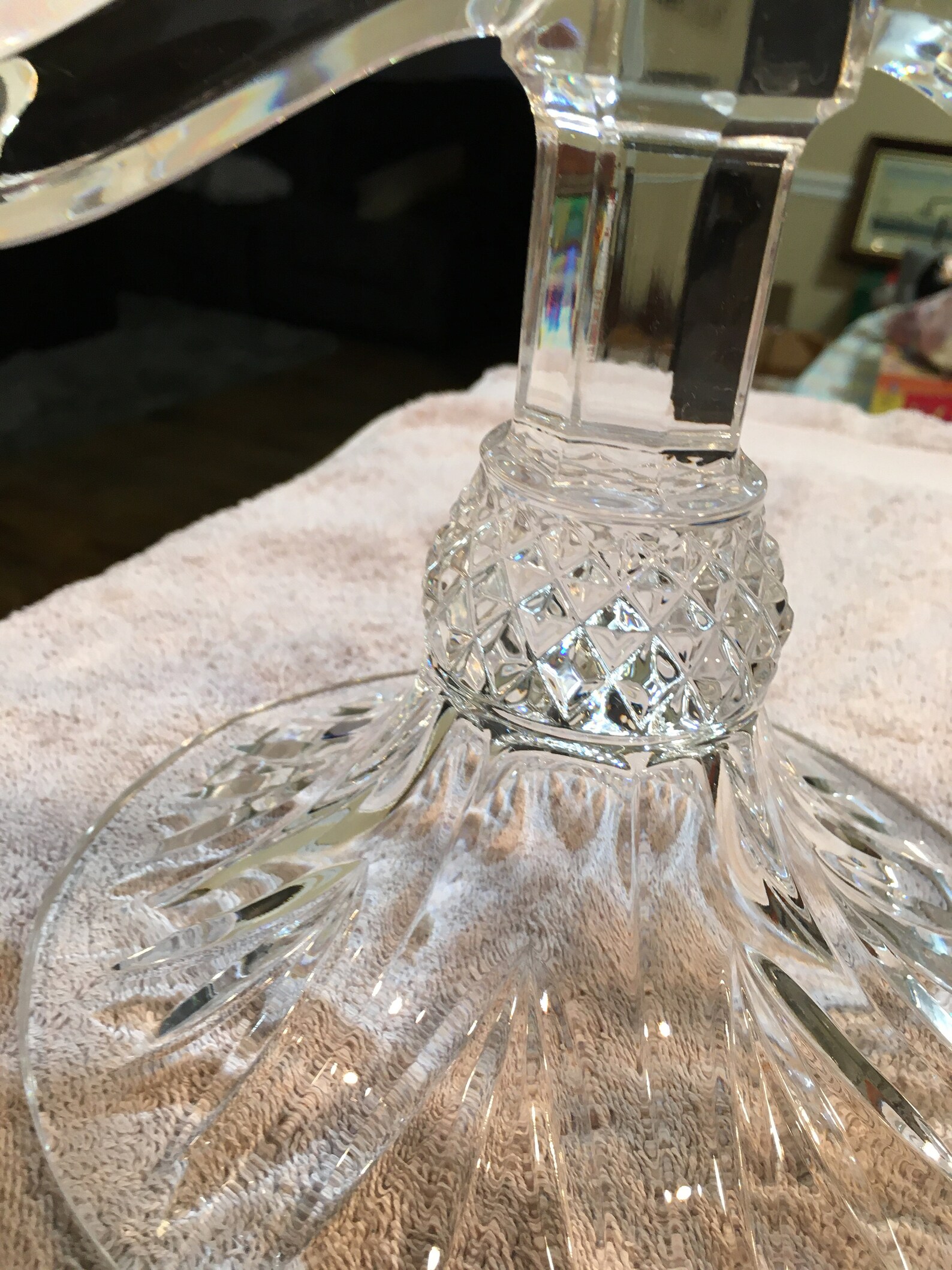 Shannon Crystal Celeste Pattern ELEGANT LARGE CENTERPIECE 3 Arm ...