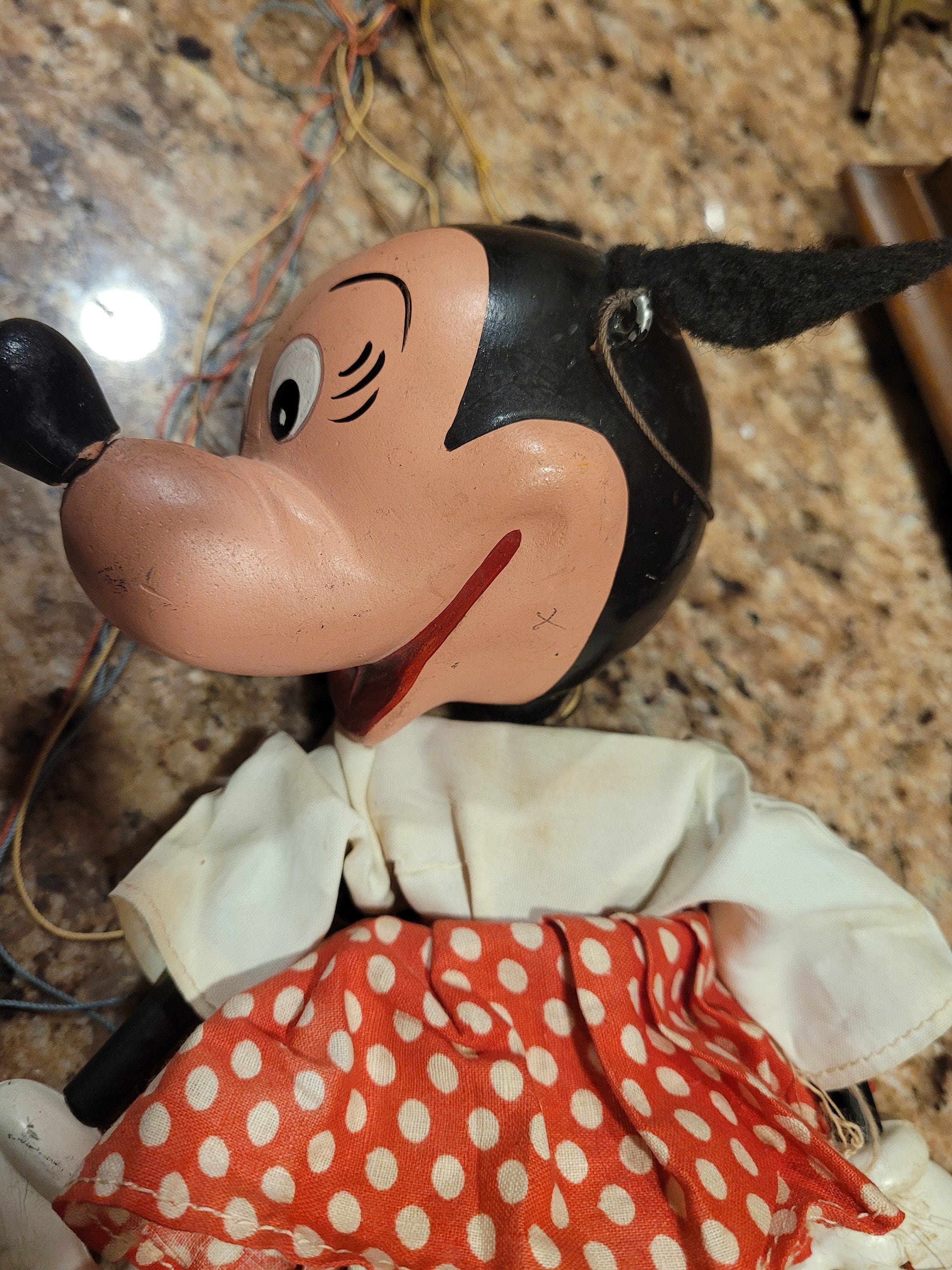 RARE Vintage Pelham Walt Disney Minnie Mouse String Puppet Marionette ...