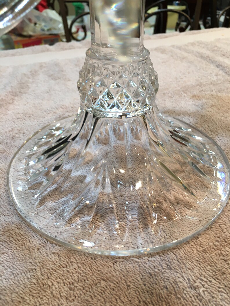 Shannon Crystal Celeste Pattern ELEGANT LARGE CENTERPIECE 3 Arm ...