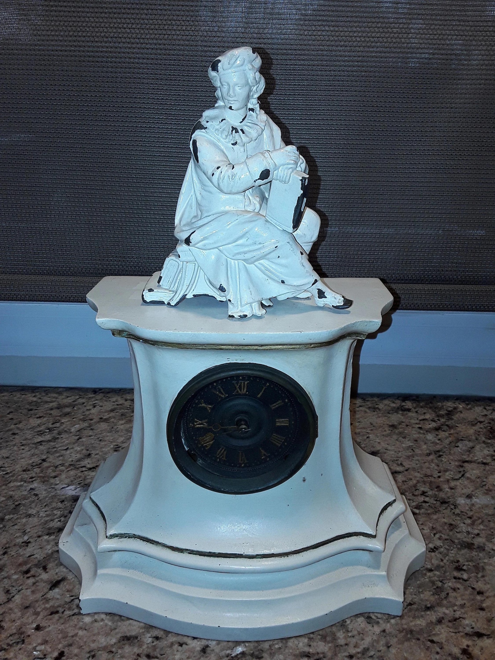 RARE GILBERT WHITE Mantle Clock 1800's No. 4. Movement - Figural Topper ...