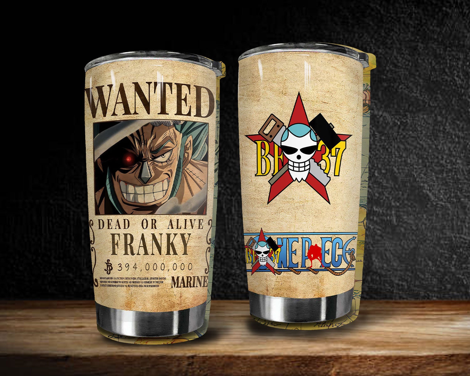 Personalized FRANKY One Piece Tumbler, 20 Oz Tumbler, Laser Engraved ...