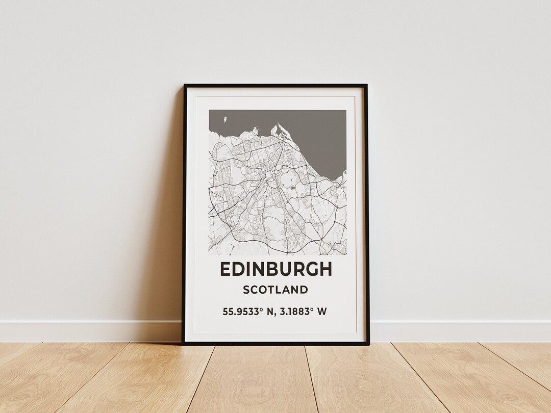 Edinburgh Map Poster. Edinburgh City Print Scotland. Digital Art ...