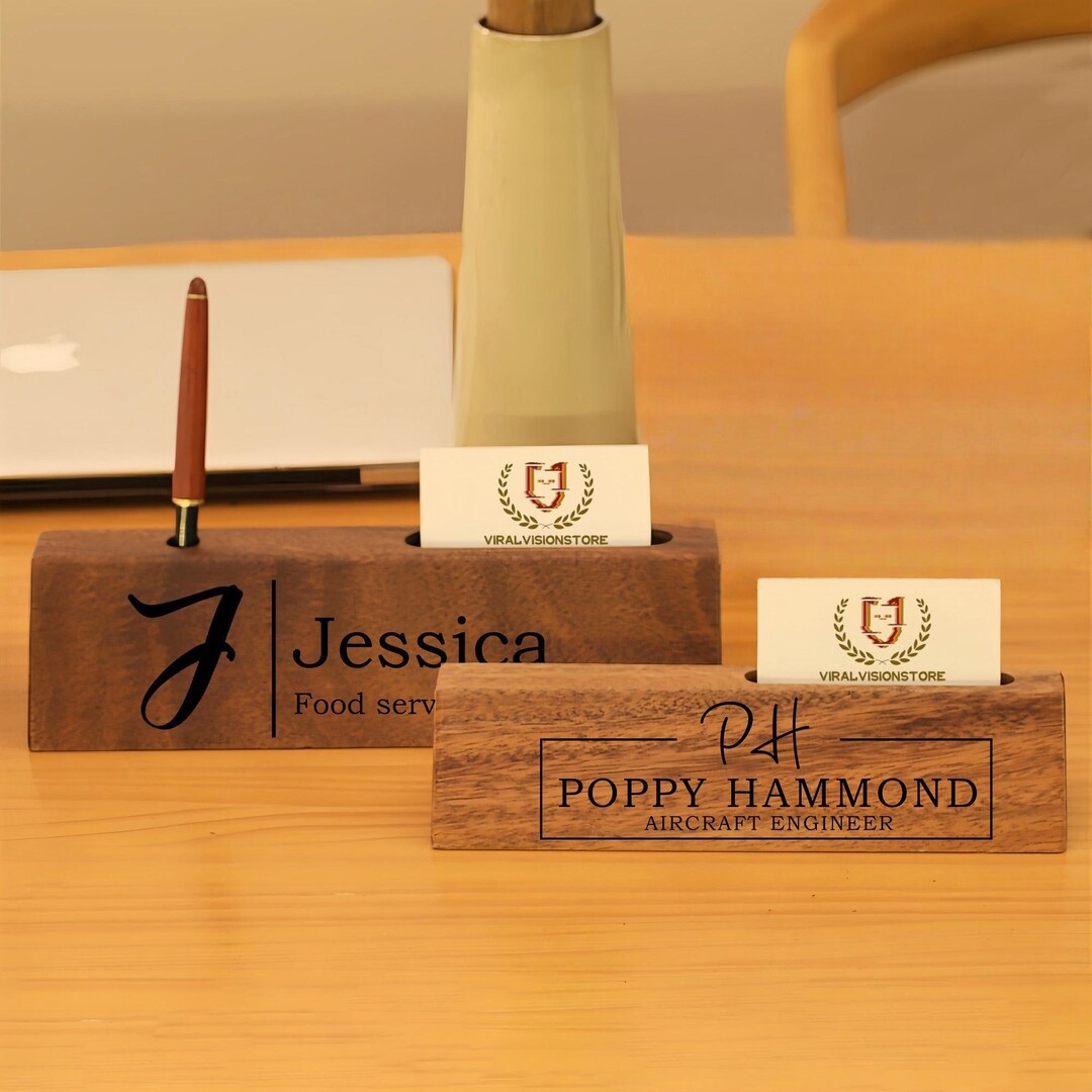 Desk Name Plates, Custom Wood Desk Plate, Personalized Desk Wedge ...