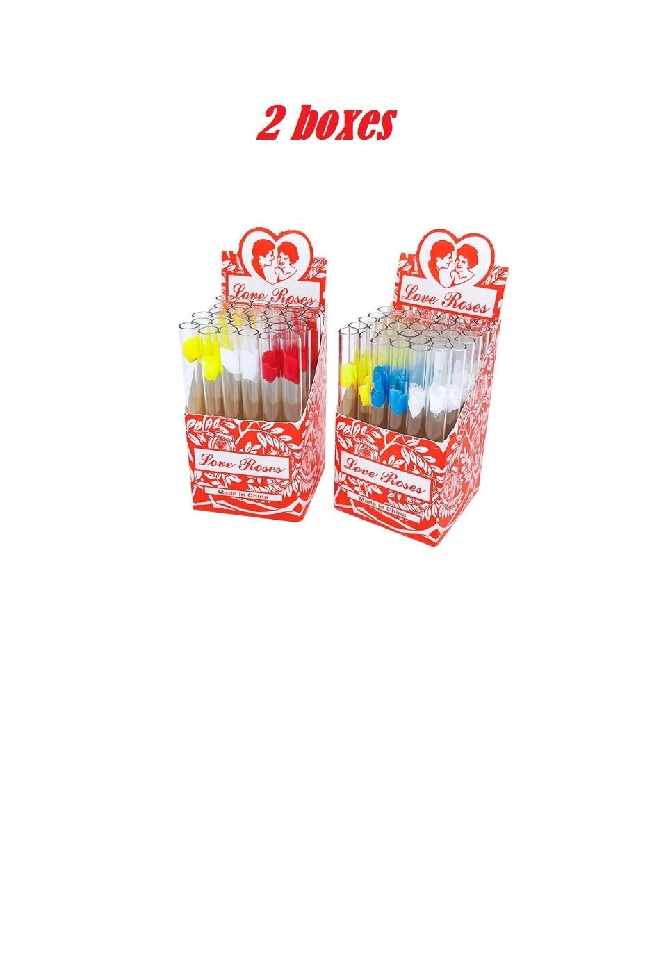 Love Rose Glass Tube 36 Each/2 Boxes - Etsy