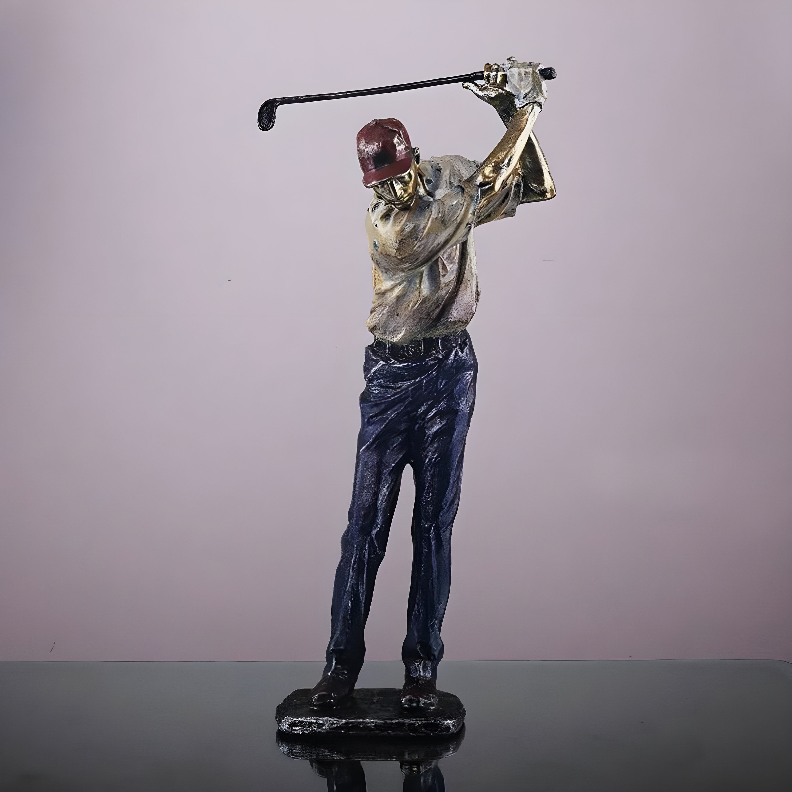 Retro Golf Statue Resin Vintage Golfer, Sport Athlete Figurine, Golfist ...