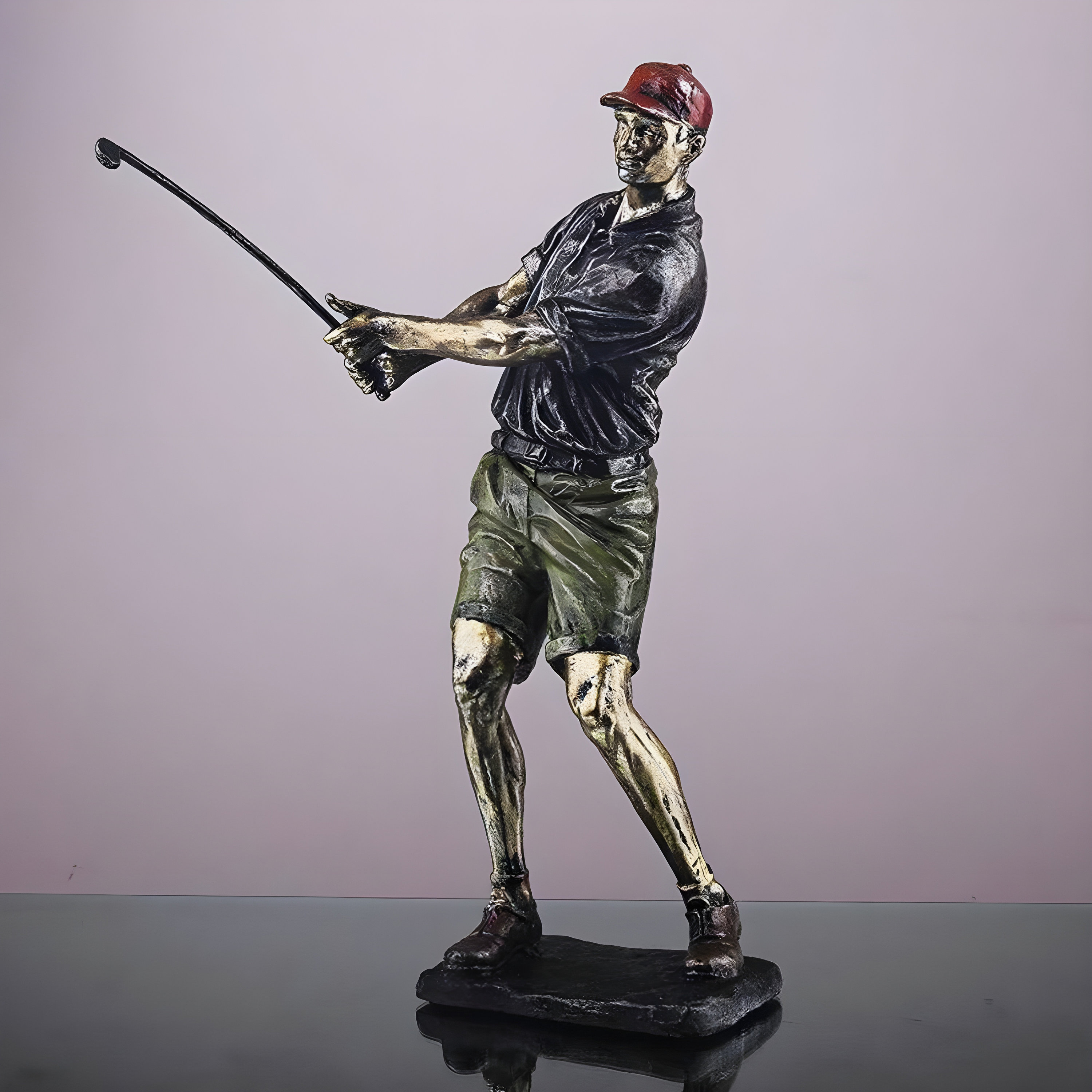 Retro Golf Statue Resin Vintage Golfer, Sport Athlete Figurine, Golfist ...