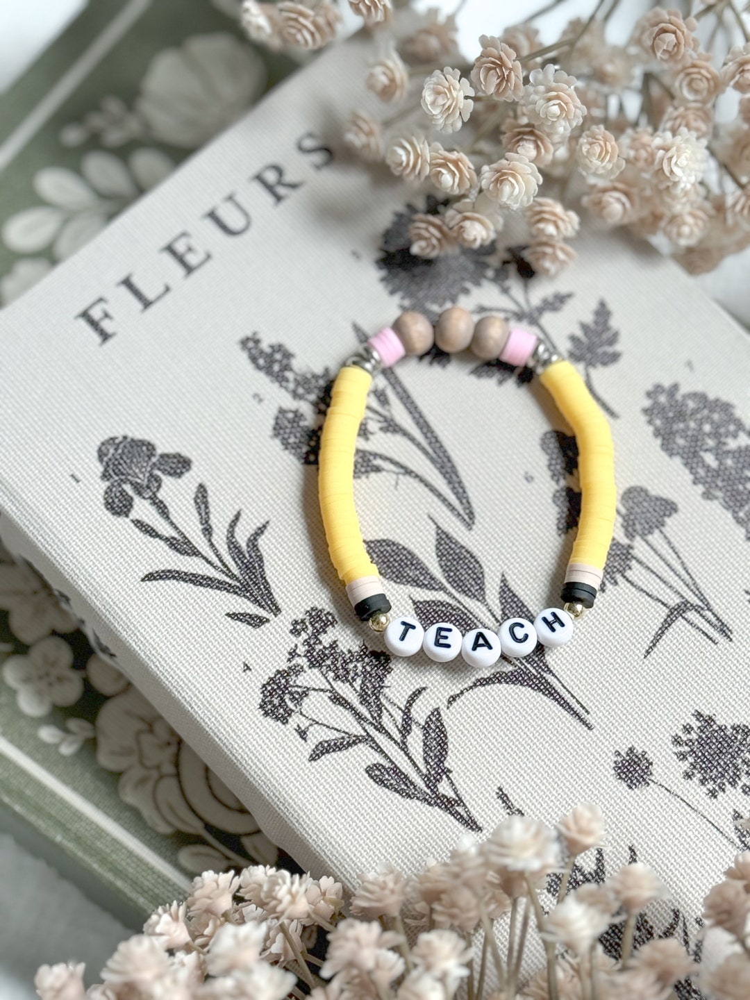 Teacher Bracelet | Teach Beaded Bracelet | Pencil Bracelet | Teacher Gift | Gift | Trendy - Etsy