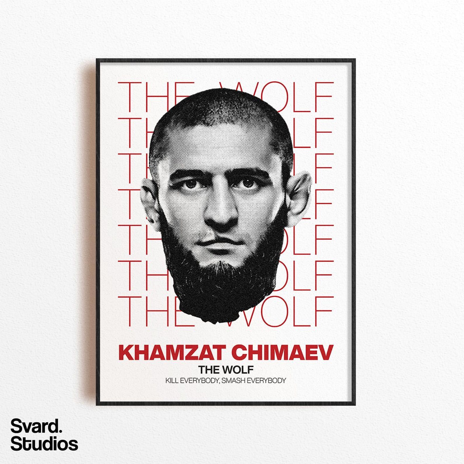 Khamzat Chimaev UFC Poster the Wolf - Etsy