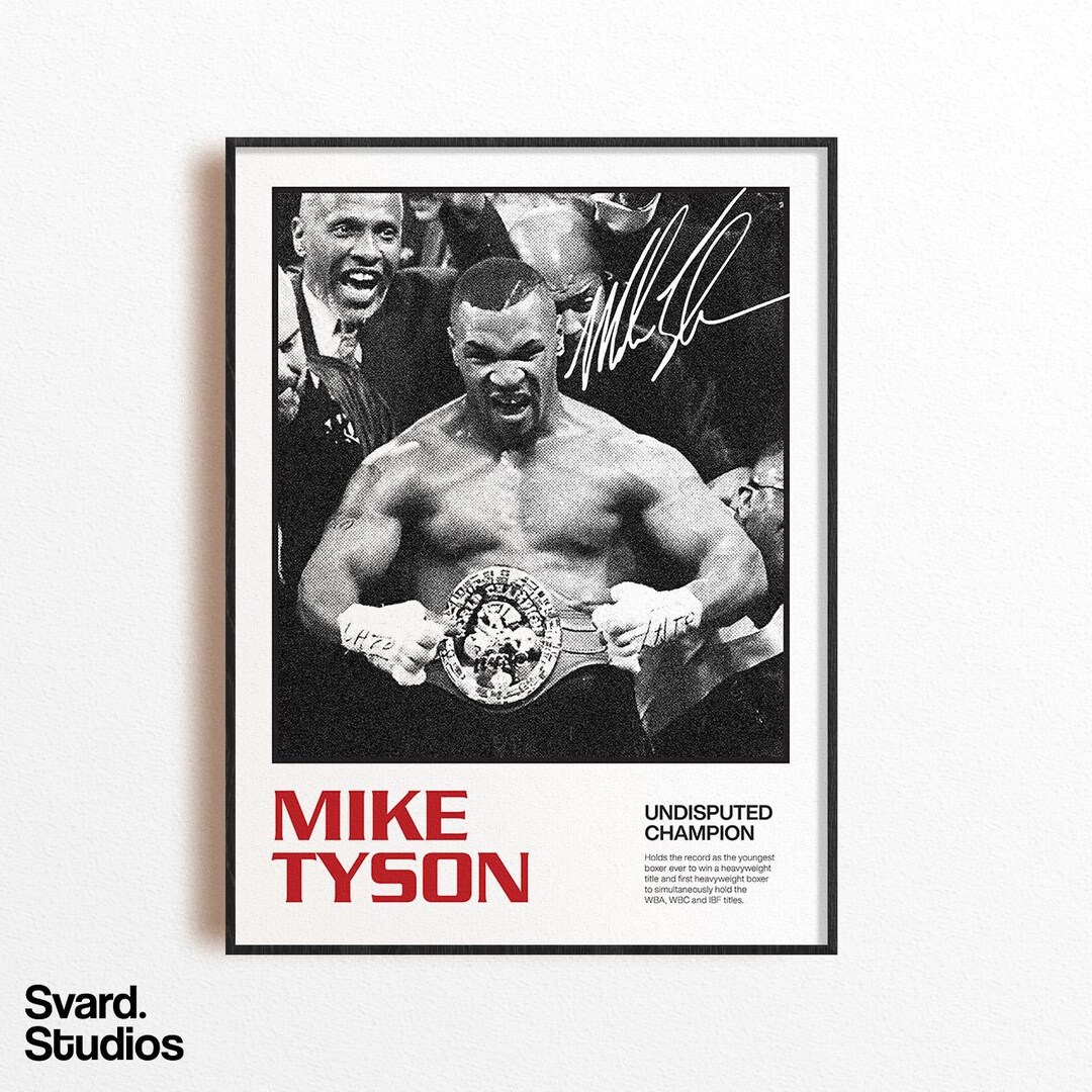 Mike Tyson Boxing Poster, Minimalist Wall Art, Modern Bedroom Decor ...