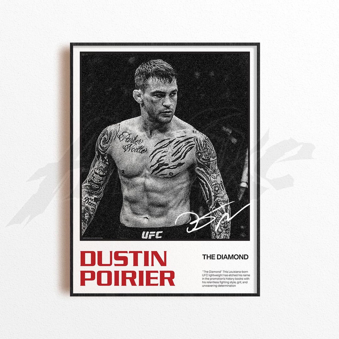 Dustin Poirier Art Print, Mixed Martial Arts Wall Decor, Home Gym ...
