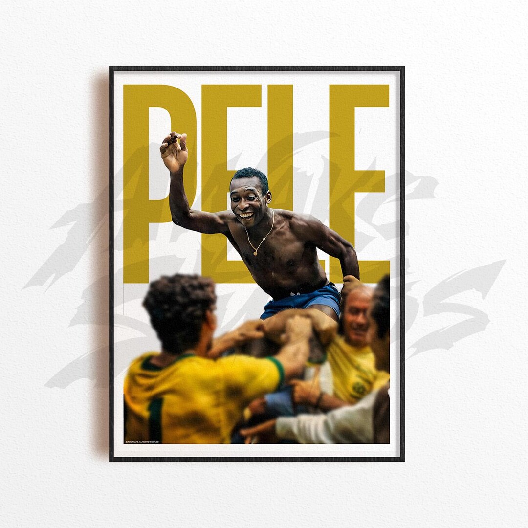 Pelé Poster, Soccer Print, Football Print Decor, Football Player Poster ...