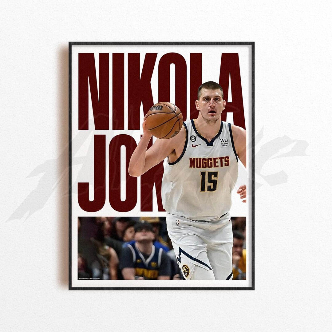 Nikola Jokic Basketball Poster, Basketball Wall Art Print, Sports Fan ...
