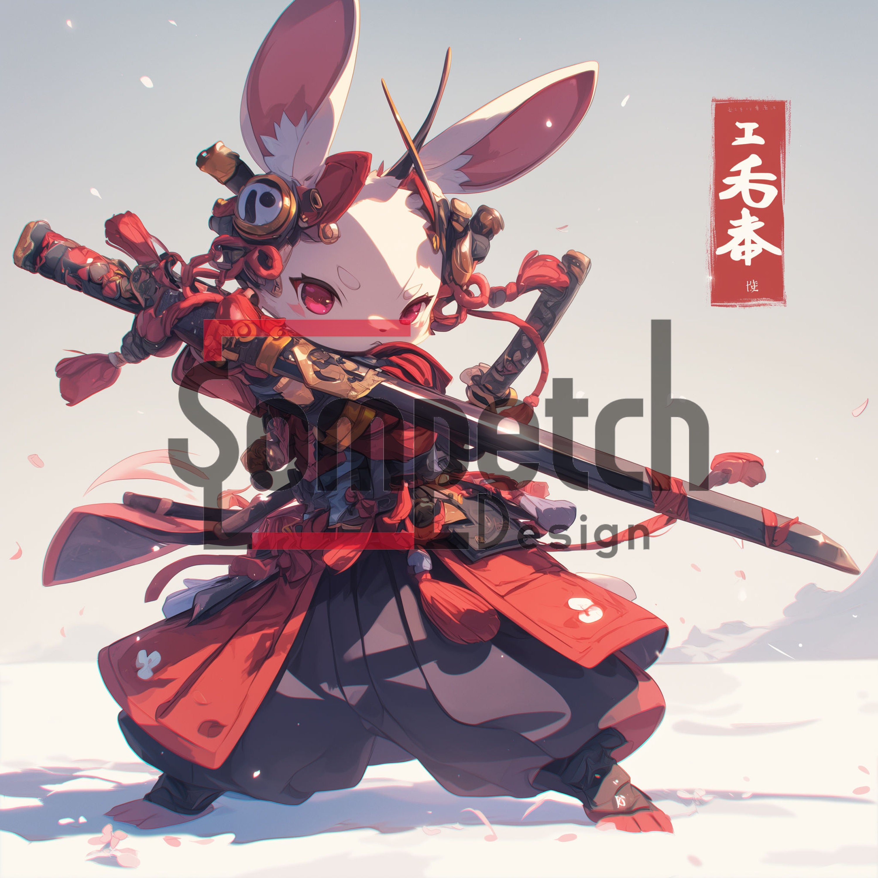 20 PNG File Panda, Sheep, Fox, Shiba Inu Samurai Costume, Digital ...