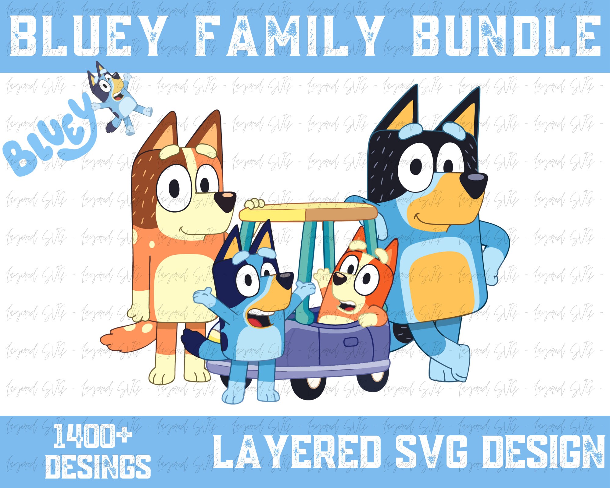 1400 Mega Bluuey Bundle, Bluuey Cut Files for Cricut, Bluuey Clipart ...