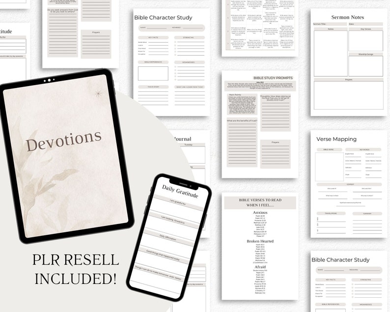 PLR Digital Journal, Bible Study Guide Journal Canva Template,womens ...