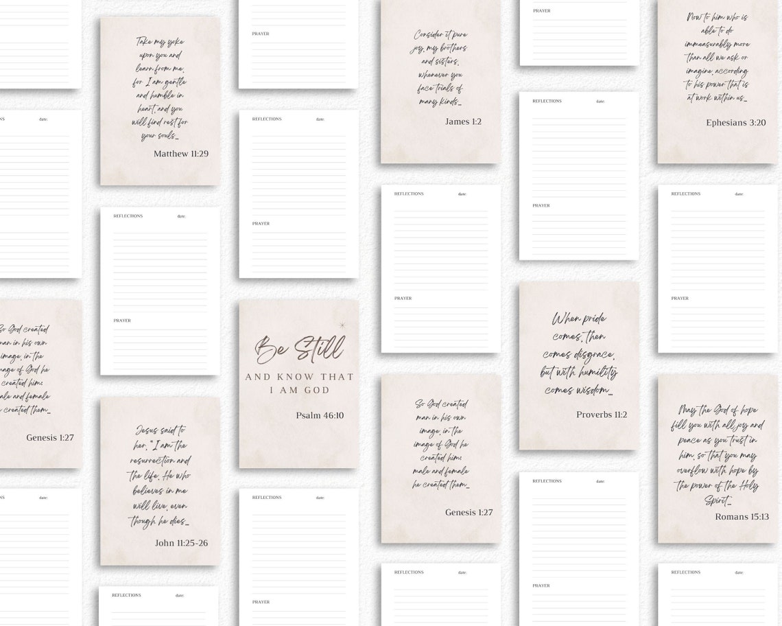 PLR Bible Verse Journal Printable Canva Editable PDF, Bible Study Guide ...