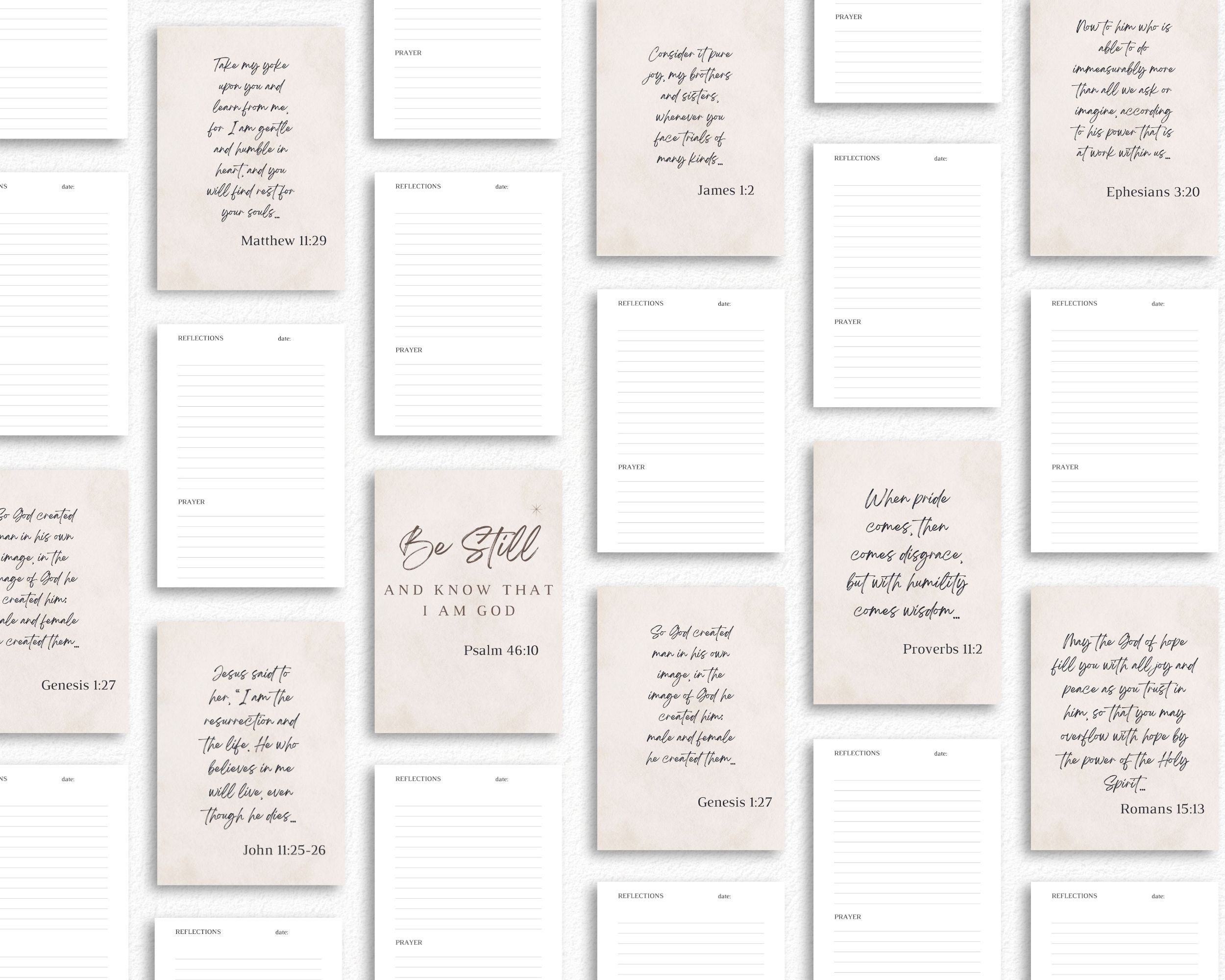 PLR Bible Verse Journal Printable Canva Editable PDF, Bible Study Guide ...