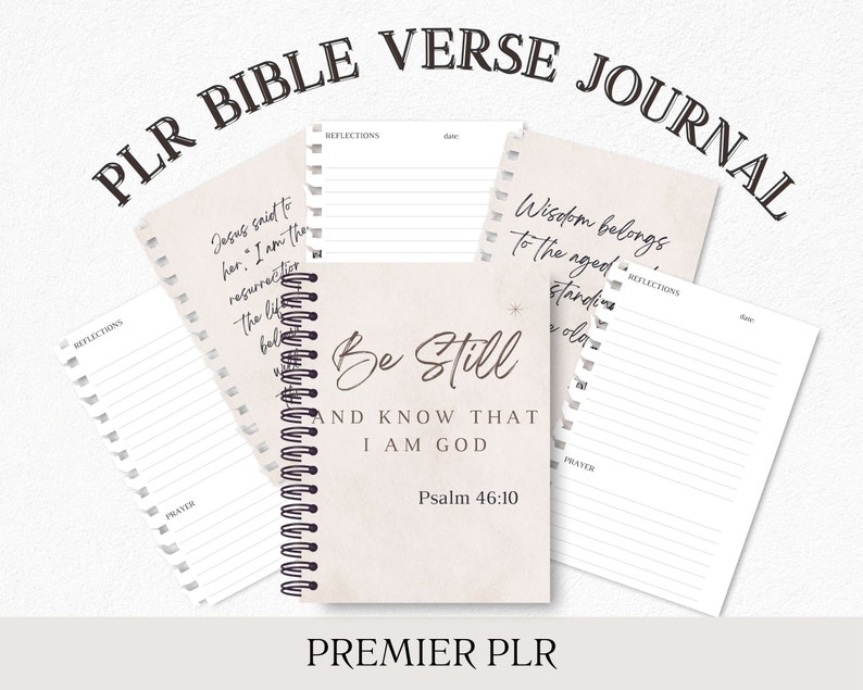 PLR Bible Verse Journal Printable Canva Editable PDF, Bible Study Guide ...