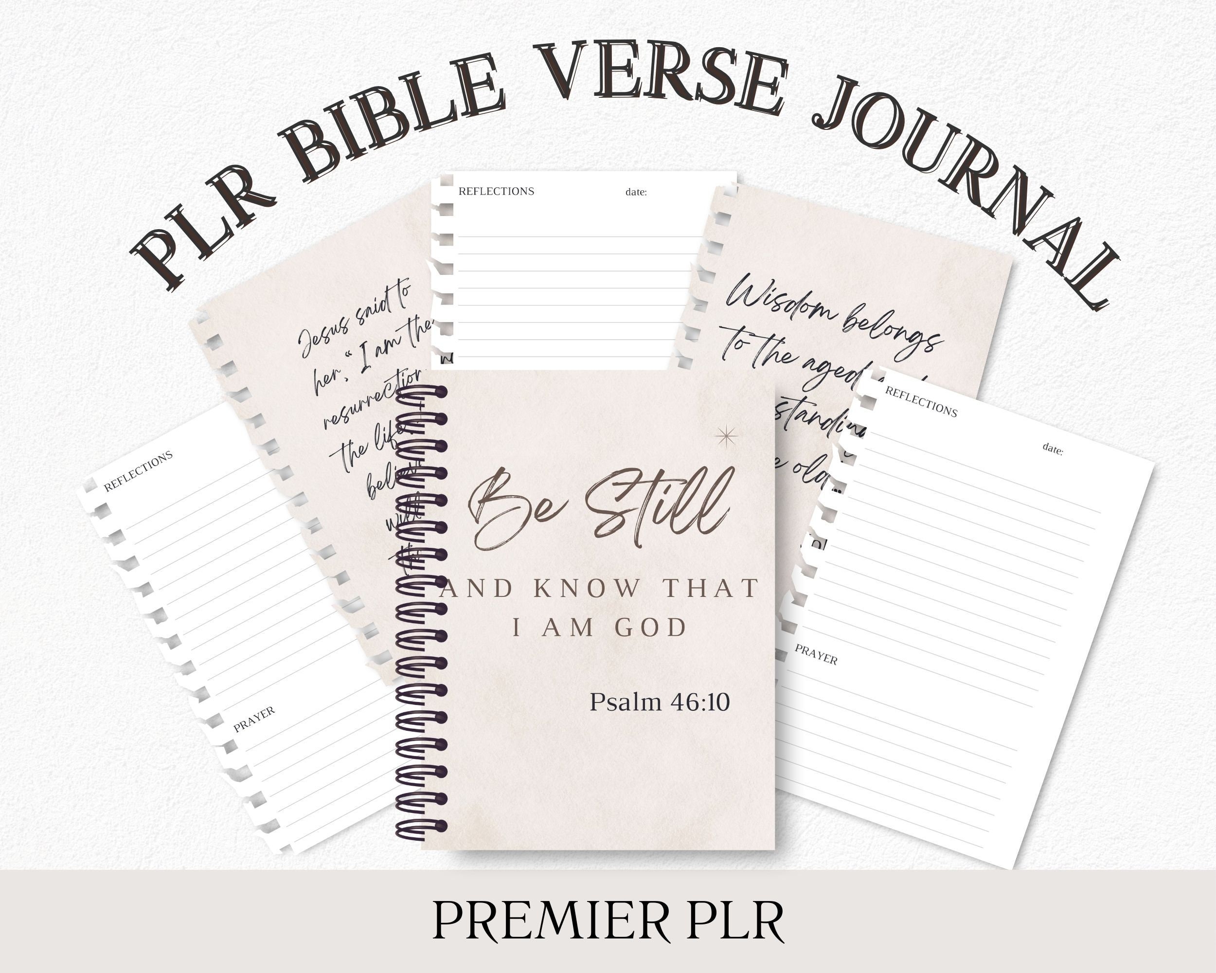 PLR Bible Verse Journal Printable Canva Editable PDF, Bible Study Guide ...