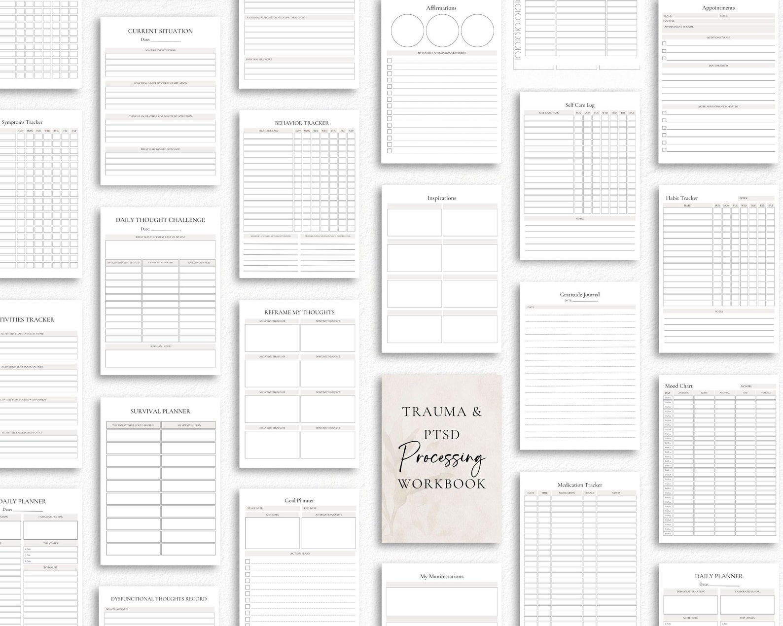 PLR Resell Therapy Worksheets Mental Health Resources Editable Canva ...