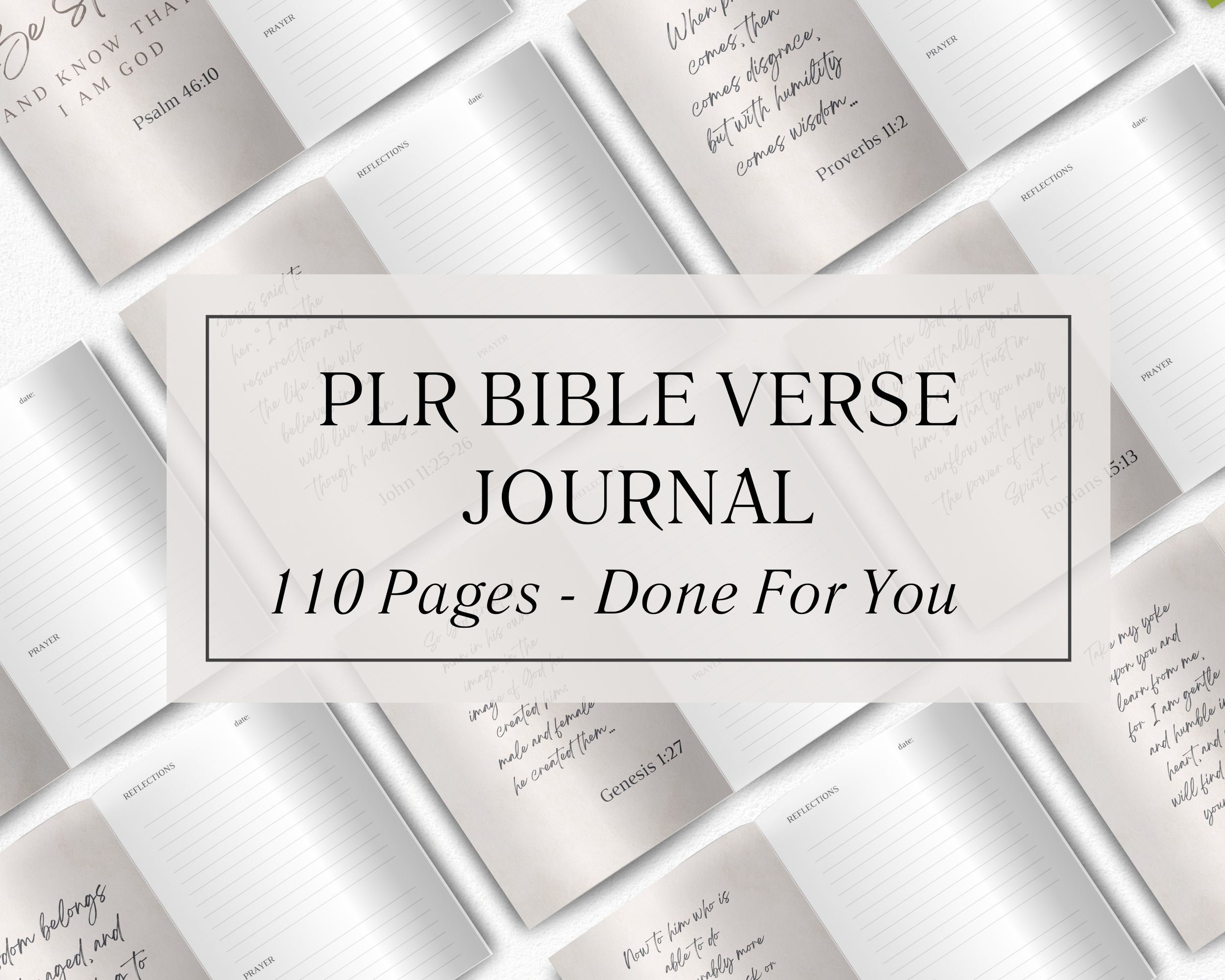 PLR Bible Verse Journal Printable Canva Editable PDF, Bible Study Guide ...