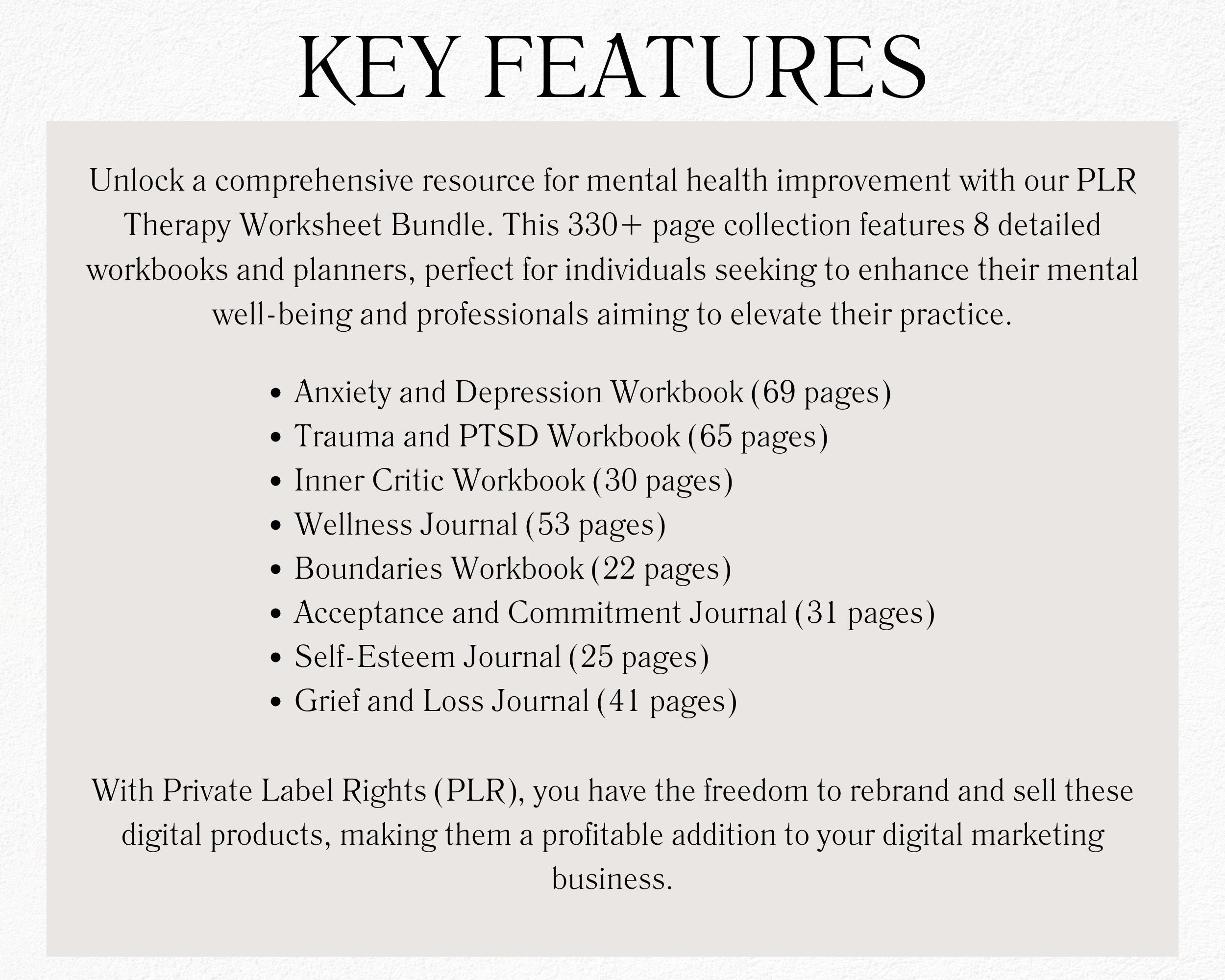 PLR Resell Therapy Worksheets Mental Health Resources Editable Canva ...