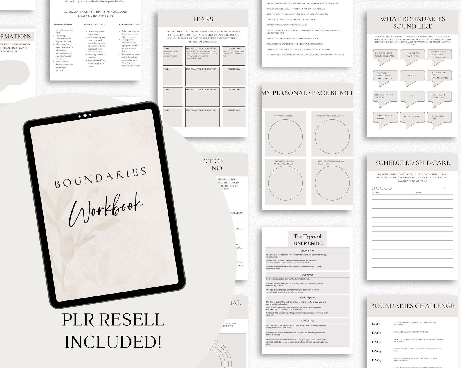 PLR Resell Healthy Boundaries PLR Digital Product Wellness Journal ...